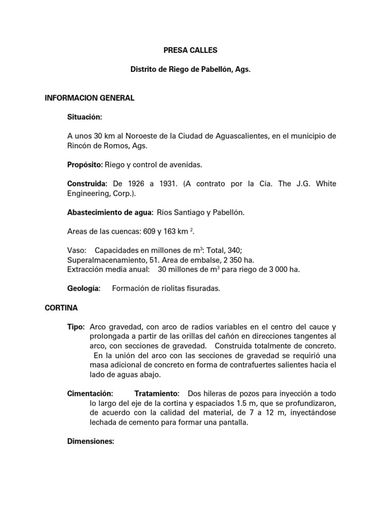 CALLES | PDF | Represa | Hidrología