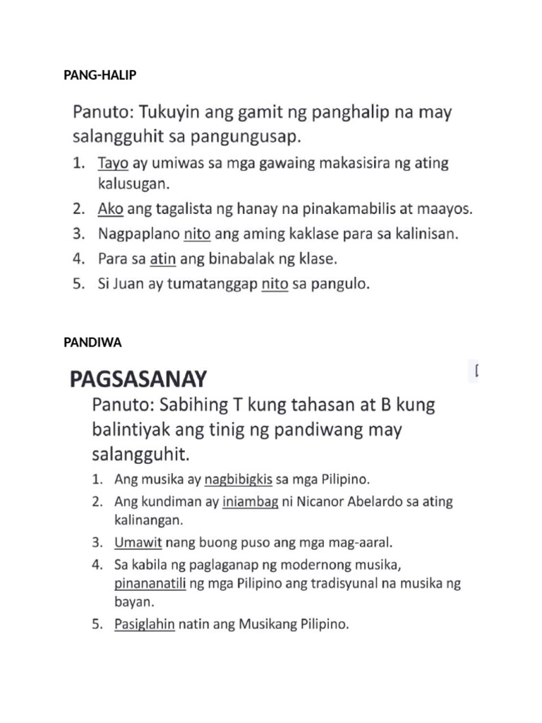Example Sa Pangngalan | PDF