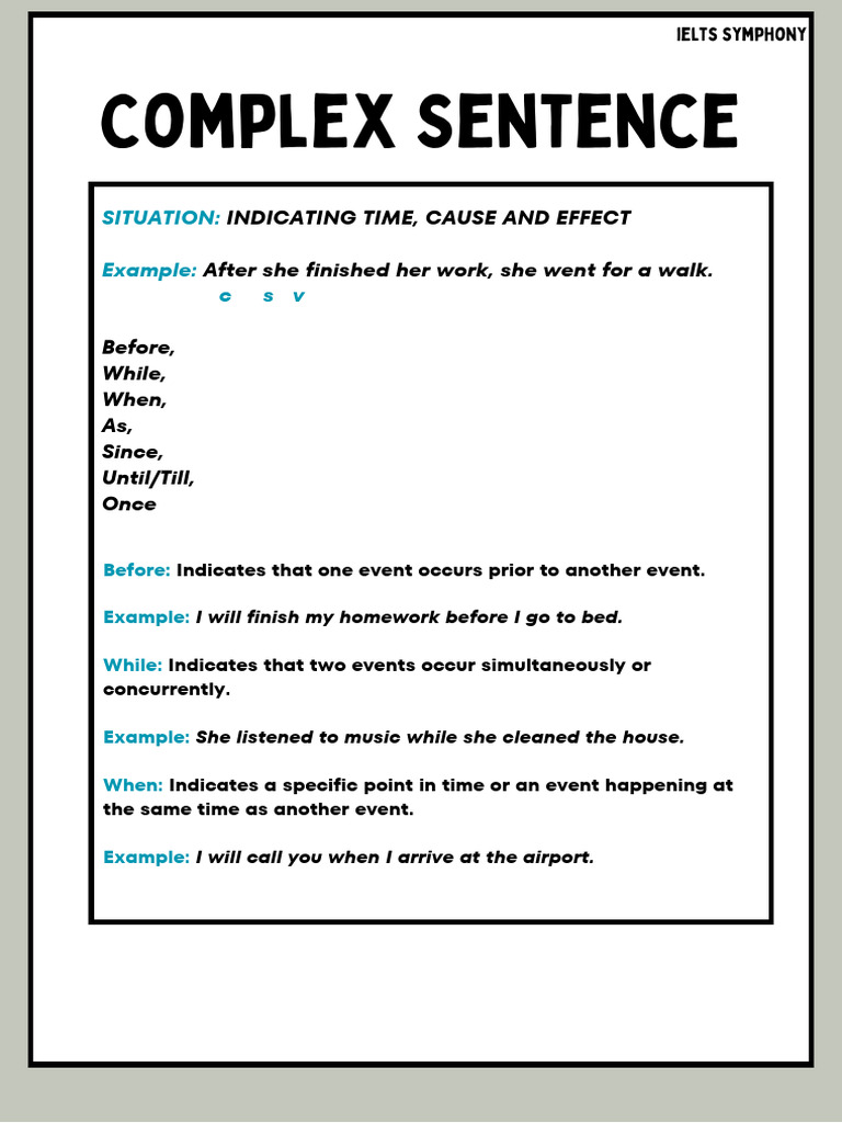 Complex Sentences: Time and Cause | PDF