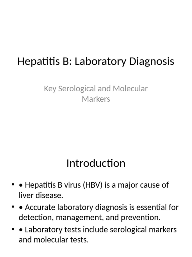 Hepatitis B Laboratory Diagnosis Overview | PDF