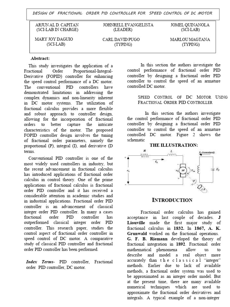 Pid-Dc-Controller-Papers-Capitan-Group Final 1 | PDF | Control Theory ...