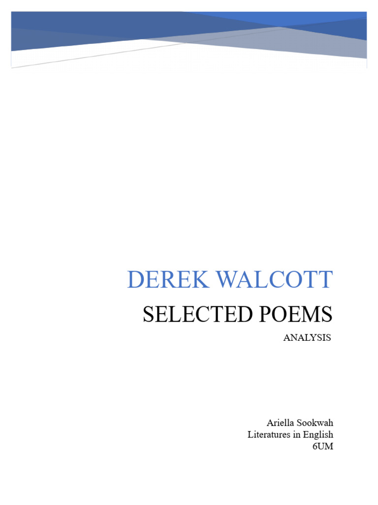 Derek Walcott Poems Analysis | PDF | Poetry | Faith