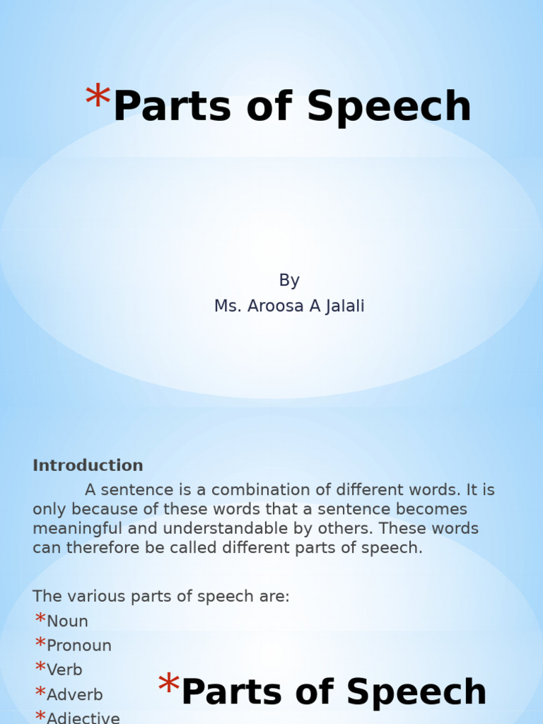 Understanding Parts of Speech in English | PDF | Part Of Speech | Noun