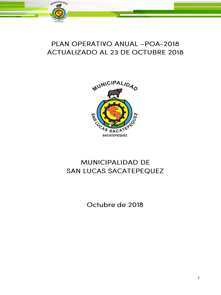 POA 2018 San Lucas Sacatepéquez | PDF