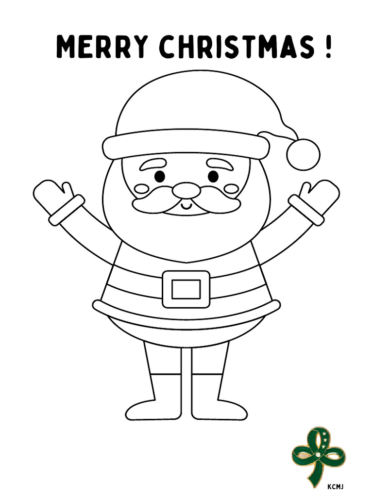 Black and White Christmas Coloring Page Worksheet | PDF