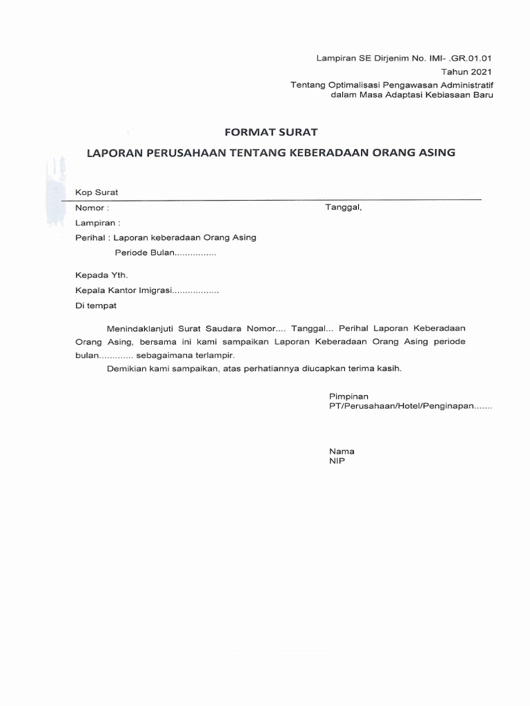 Format Laporan Perusahaan | PDF