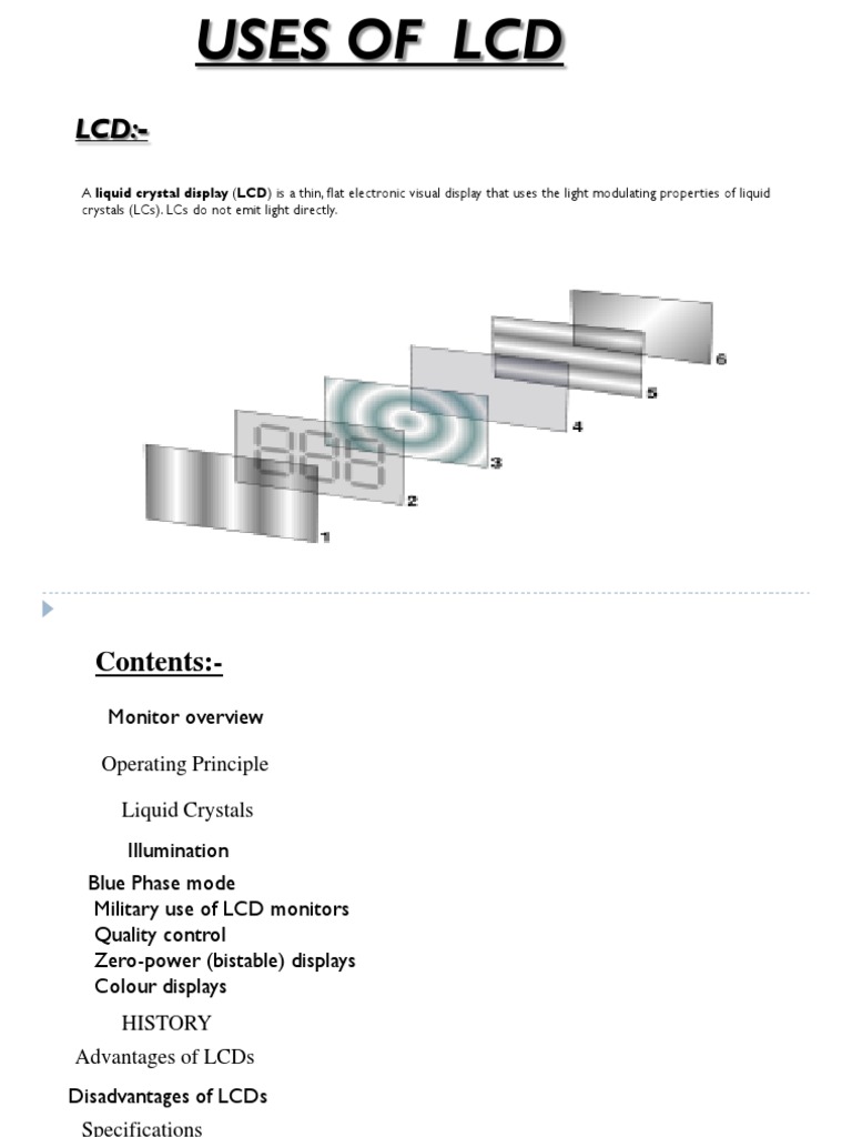 A Liquid Crystal Display (LCD) Is A Thin, Flat Electronic Visual ...