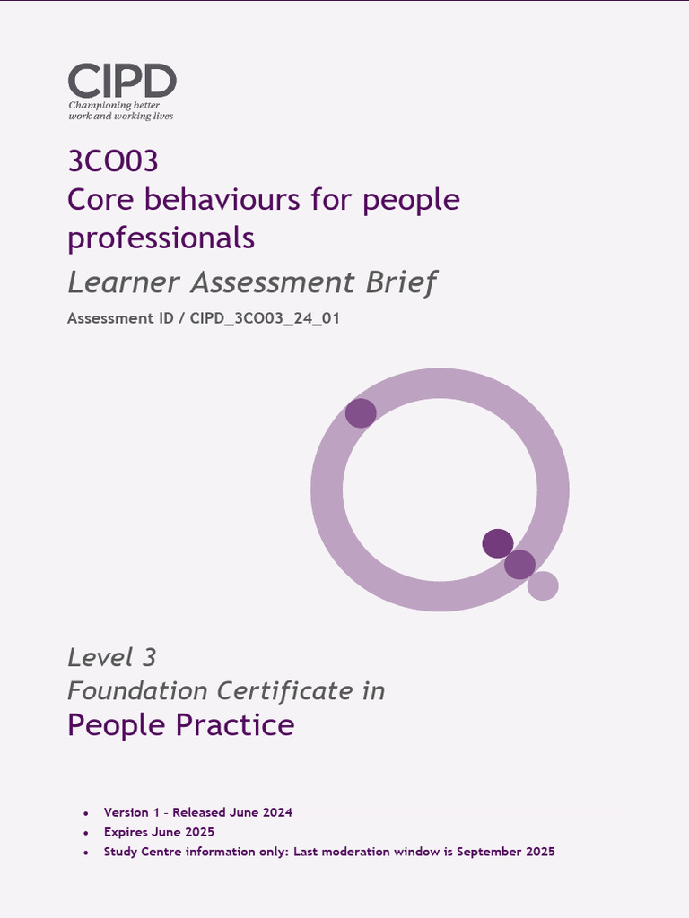 AJune 2024 Sept 2025 - 3CO03 Student Assignment Guide | PDF | Employee Retention | Recruitment