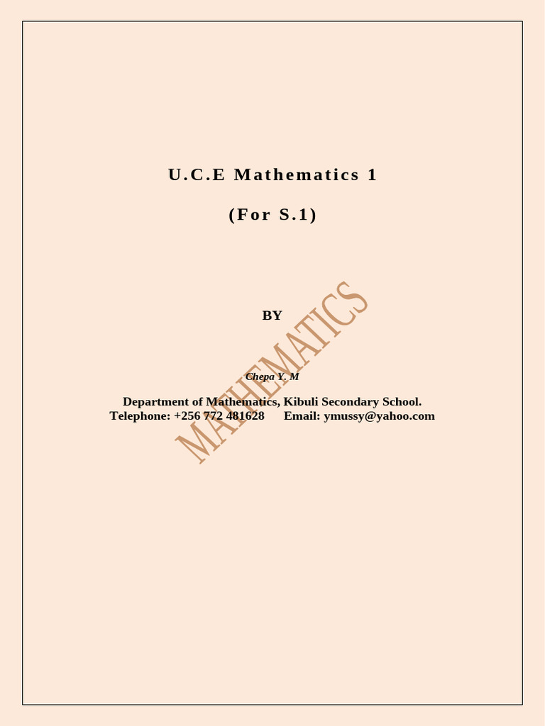 UCE Book 1 | PDF | Cartesian Coordinate System | Numbers