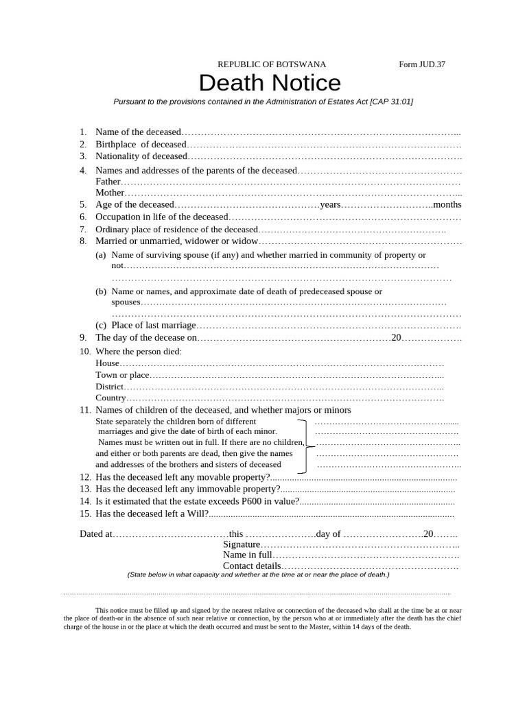 Indian Death Notice Template | PDF | Chess Theory | Chess