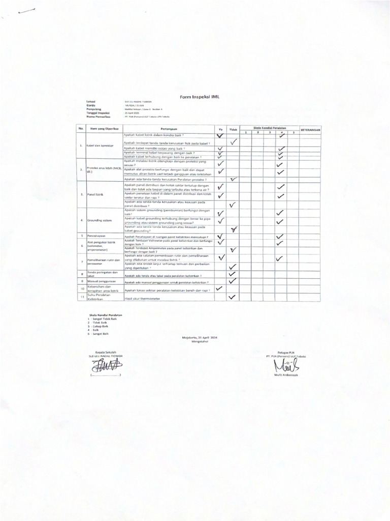 Form Inspeksi IML | PDF