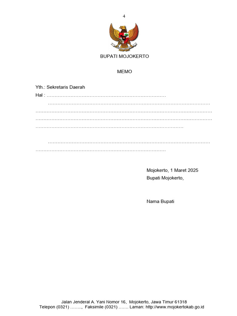 Memo Yang Ditandatangani Kepala Daerah | PDF