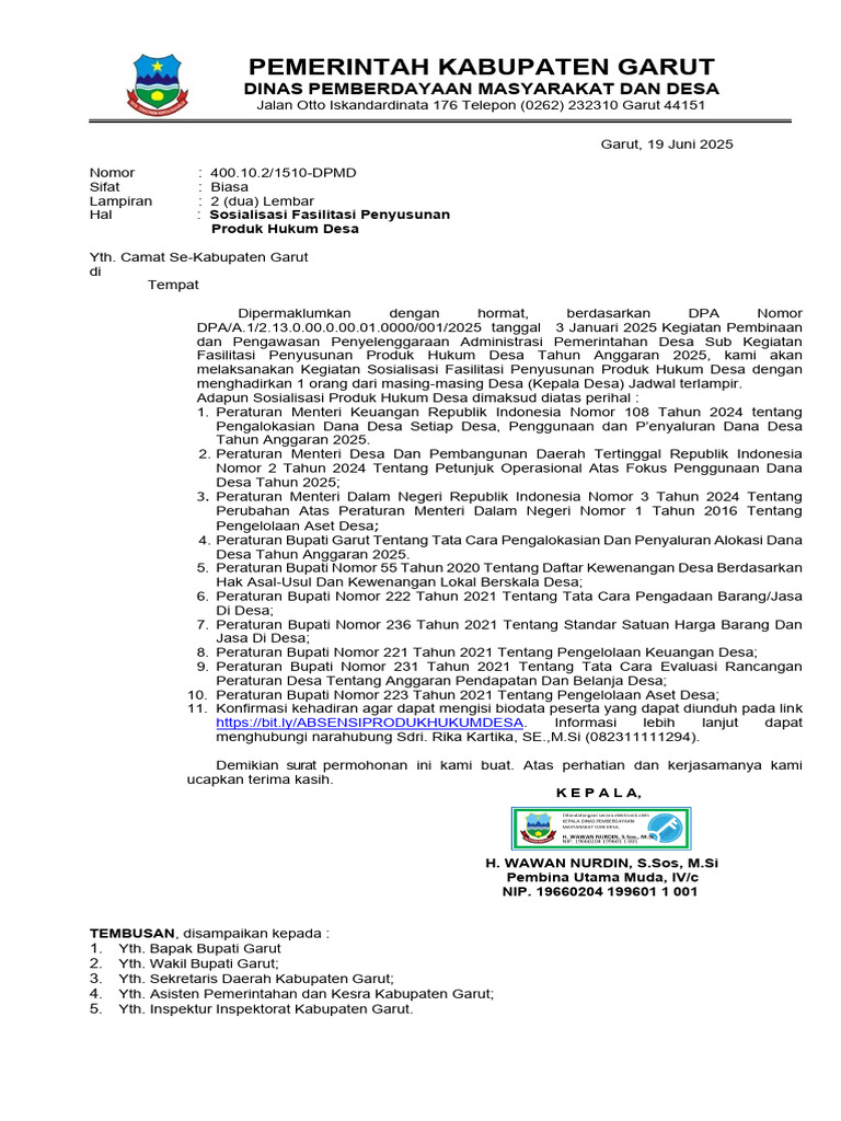 Surat Undangan Desa &rundown SPJ - Sign | PDF