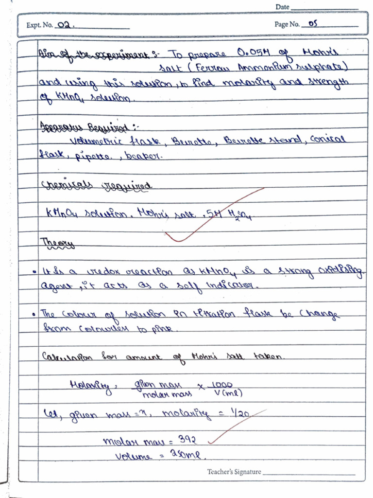 Class 12th Chemistry Experiment 02 | PDF