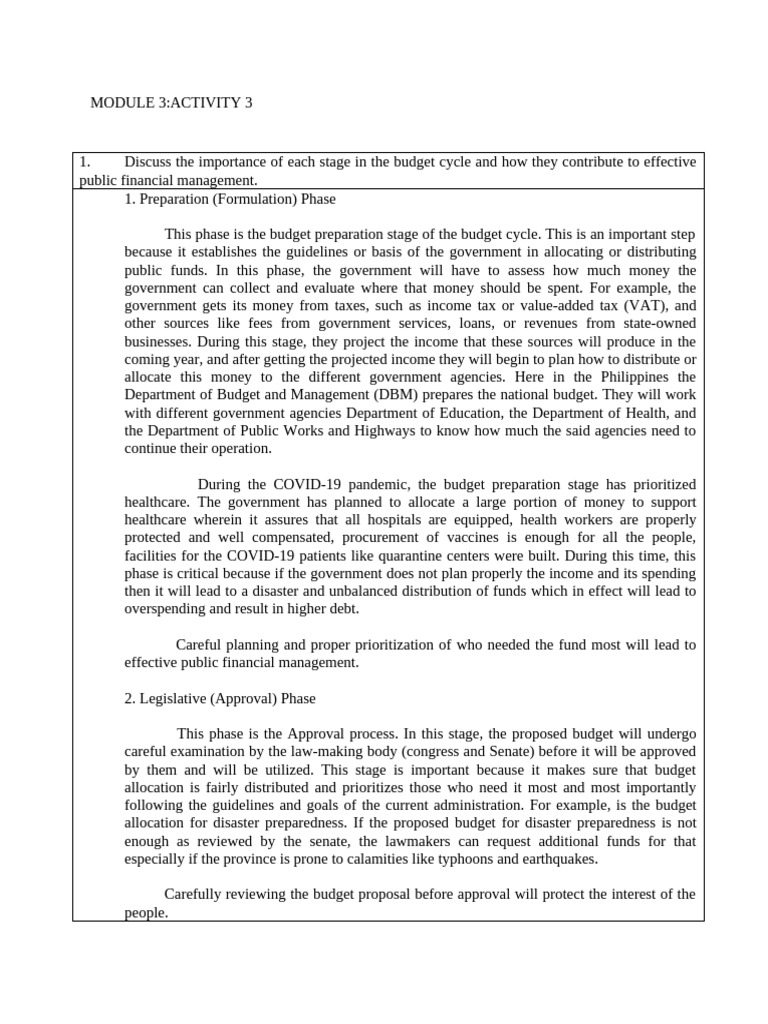 Budget Cycle Stages in Public Finance | PDF | Budget | Audit