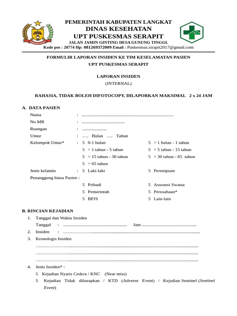 Form Pelaporan Insiden | PDF