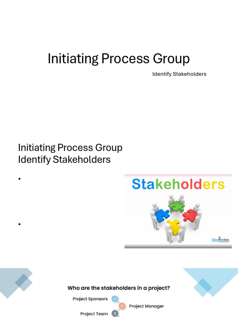 03 Initiating Process Group - Identify Stakeholders | PDF | Stakeholder ...