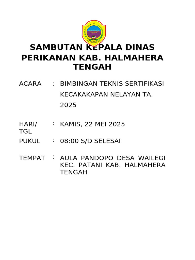 Bimtek Sertifikasi Nelayan Halmahera | PDF