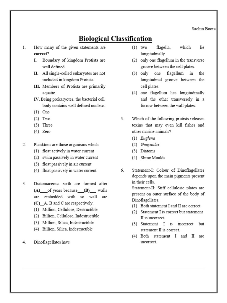 Biological Classification - Complete | PDF | Fungus | Protozoa