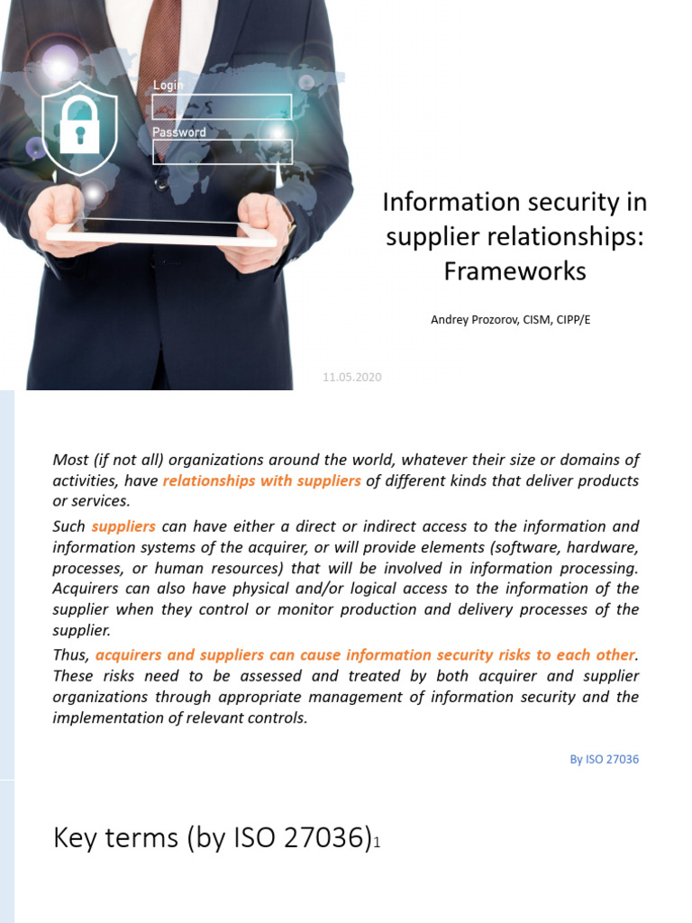 Information Security in Supplier Relationships - Frameworks | PDF ...