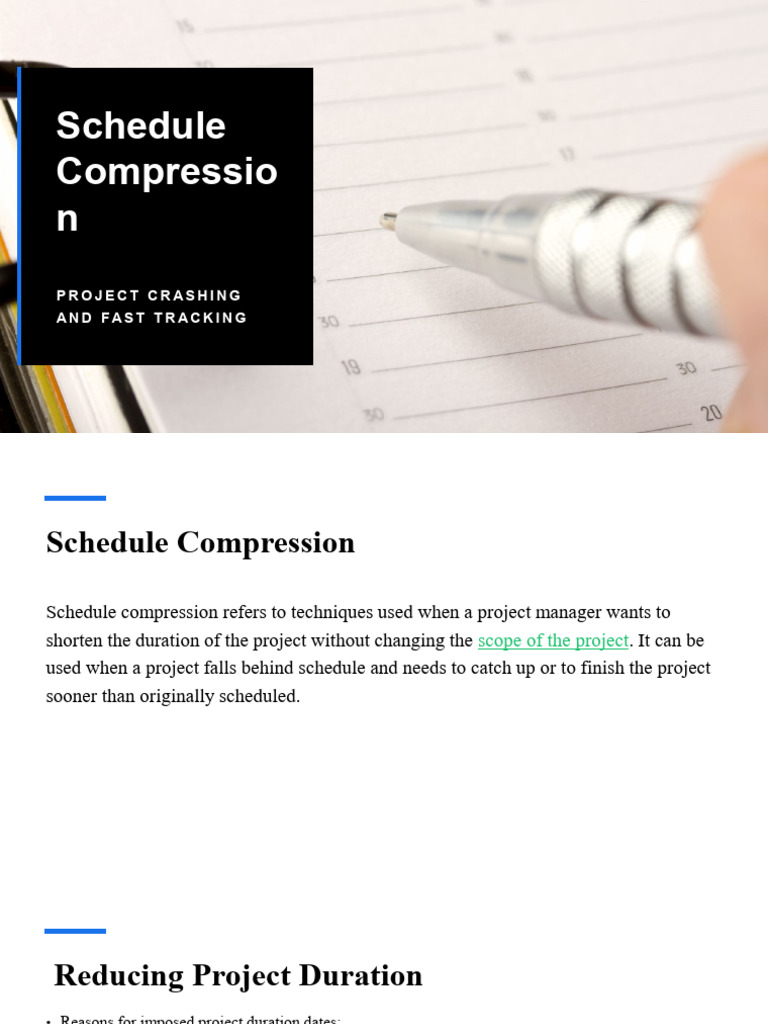 Schedule Compression Project Crashing & Fast Tracking | PDF