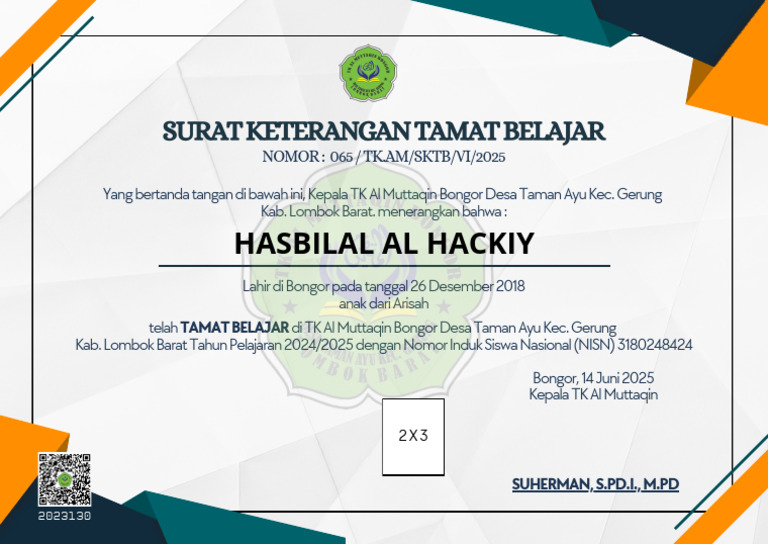 Contoh SKTB TK | PDF