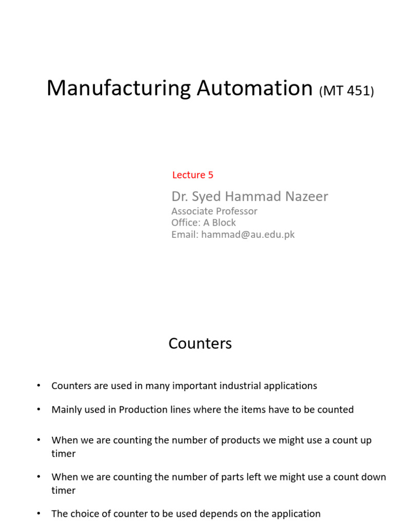 Manufacturing Automation Lecture 5 | PDF | Arithmetic | Integer
