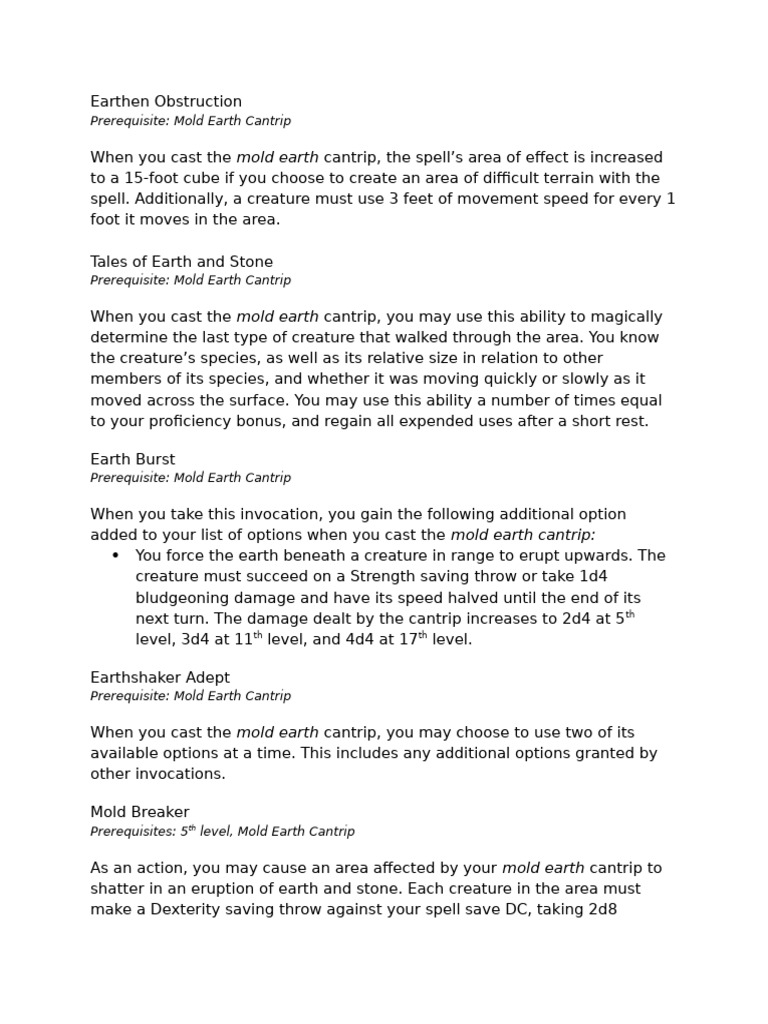 Mold Earth Invocations | PDF