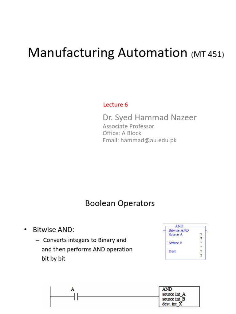 Manufacturing Automation Lecture 6 | PDF | Input/Output | Computer Engineering