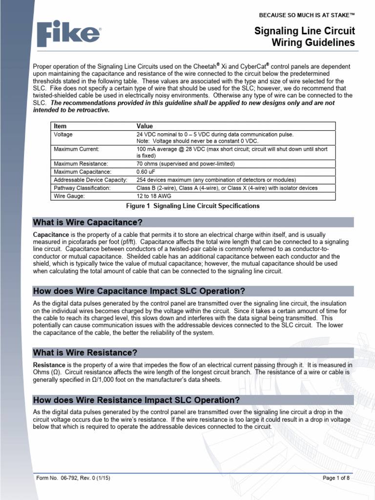 06-792 Signaling Line Circuit Wiring Guidelines | PDF | Capacitance ...