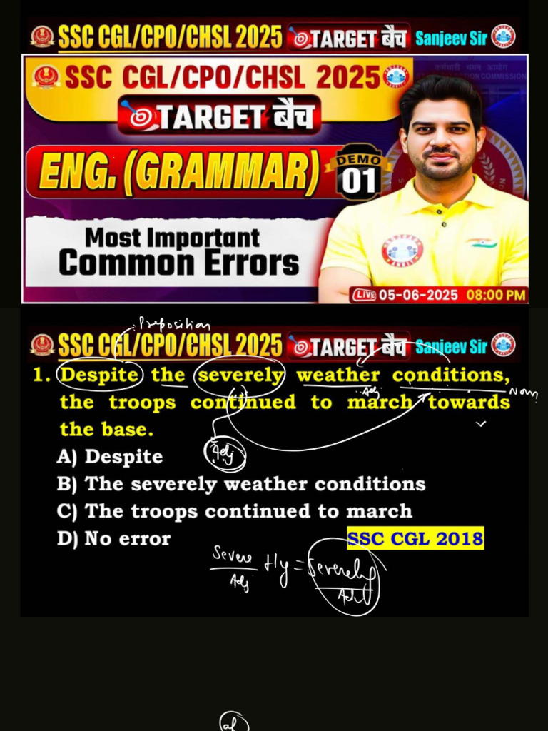 Most IMP Common Error Class - 01 | PDF