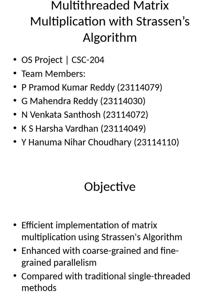 Strassen Multithreaded Presentation | PDF | Computational Science ...