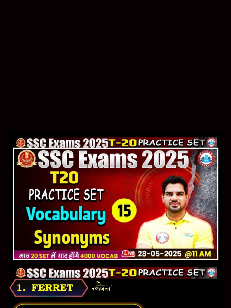 Class - 15 T-20 Series (Synonyms) | PDF