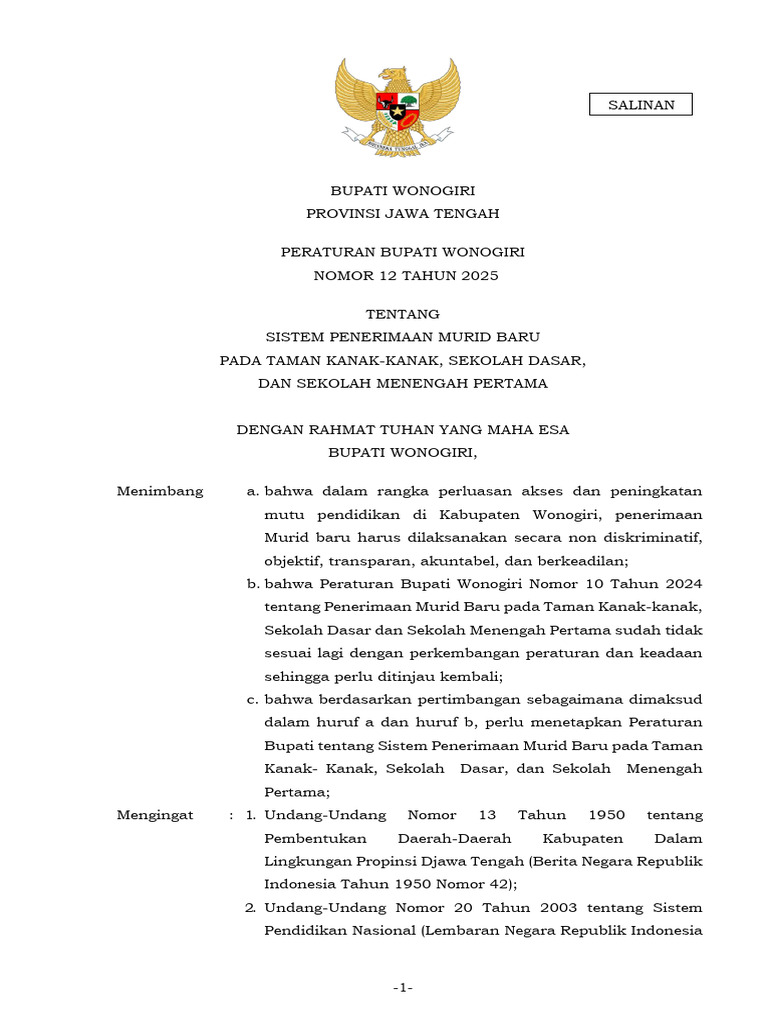 Salinan Perbup 12 2025 - Signed PDF | PDF