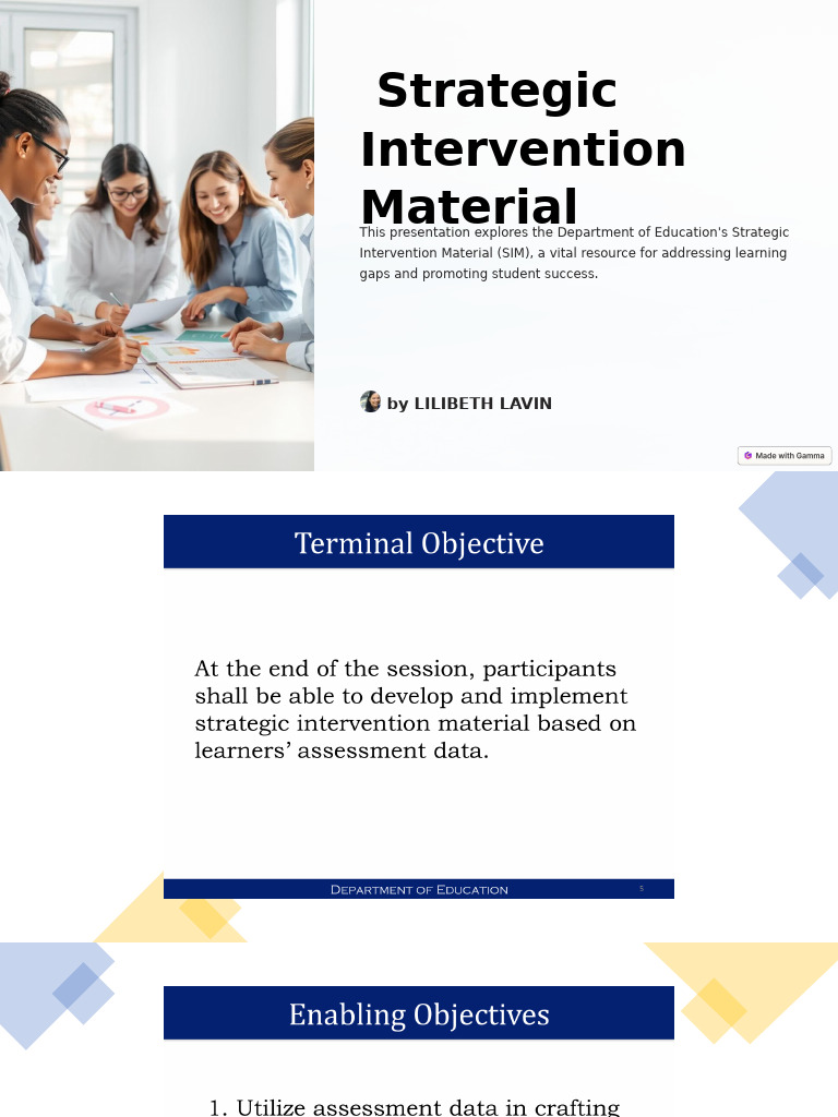 Strategic Intervention Material Overview | PDF | Educational Assessment ...
