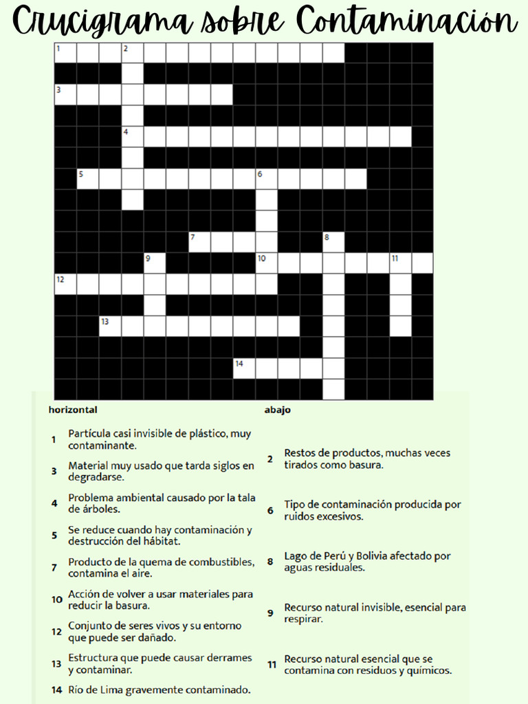 Green White Plot and Conflict Crossword Puzzle Worksheet | PDF