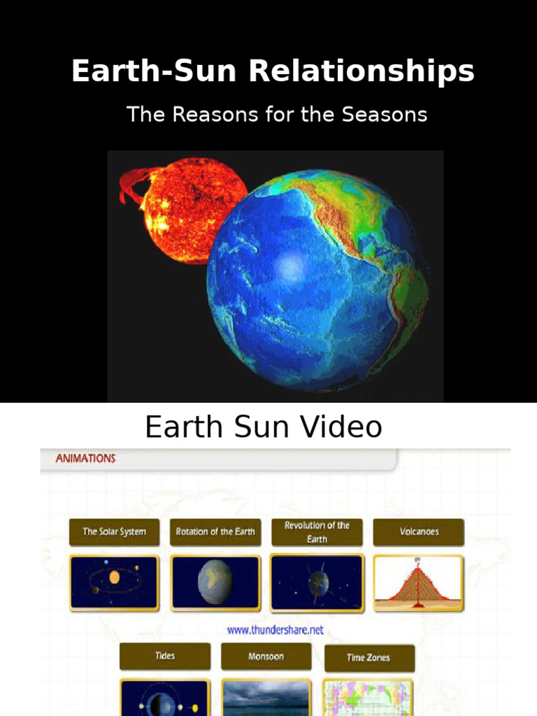 Understanding Earth-Sun Relationships | PDF | Earth | Rotation