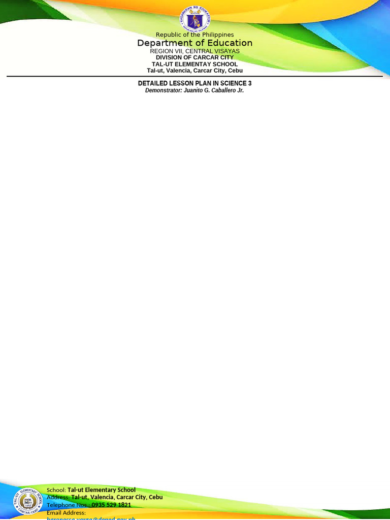 Lesson Plan Science 3 Cot2 Grade3 Pdf Learning Cognition