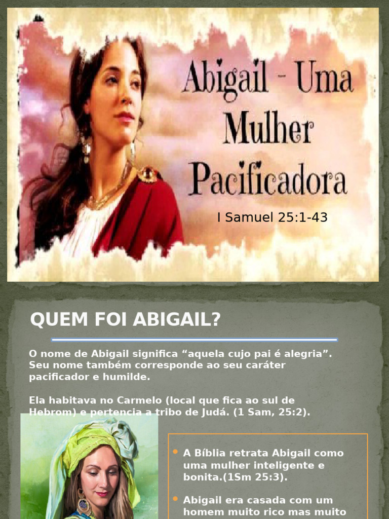 ABIGAIL SLIDES 2 | PDF | Davi | Bíblia