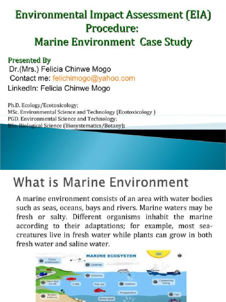 Environmental Impact Assessment (EIA) For Marine Projects | PDF