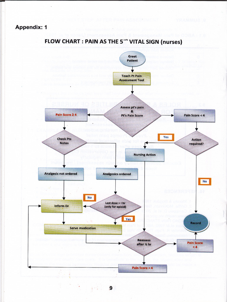 PAIN SCORE Flow Chart - Nurses | PDF