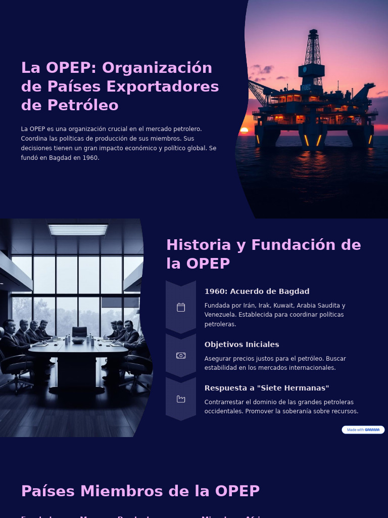 La OPEP Organizacion de Paises Exportadores de Petroleo | PDF | OPEP ...