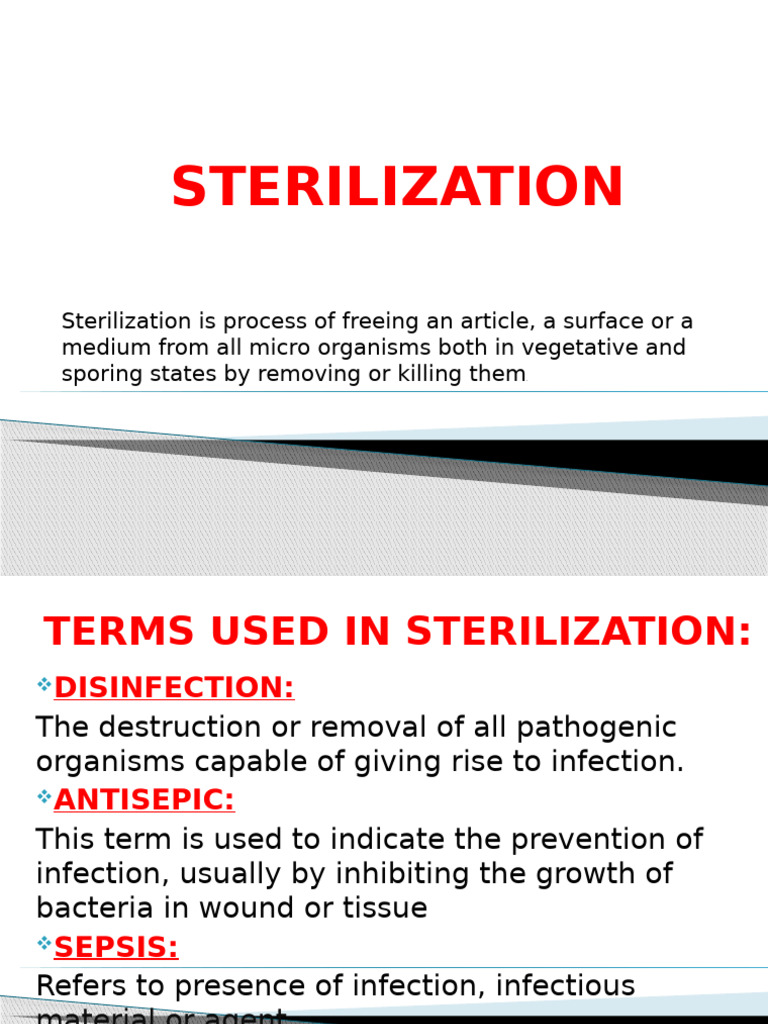 Sterilization PPT 085100 | PDF | Sterilization (Microbiology)