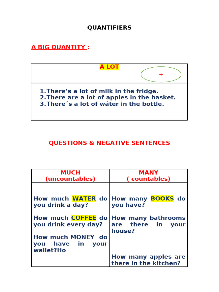 QUANTIFIERS | PDF