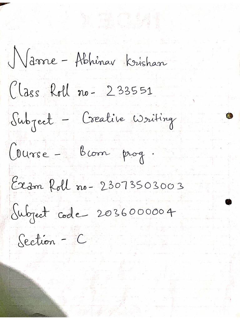 Fiction C.W Assignment | PDF