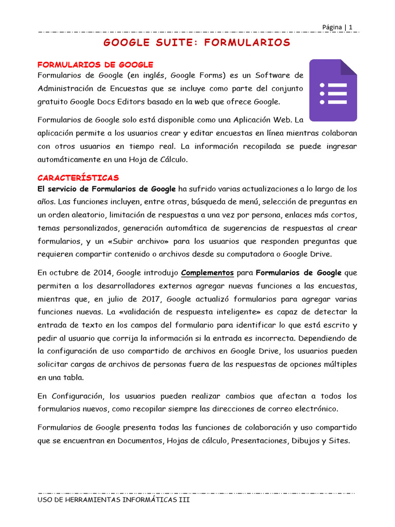 04 - Google Suite Formularios | PDF | Software | Informática