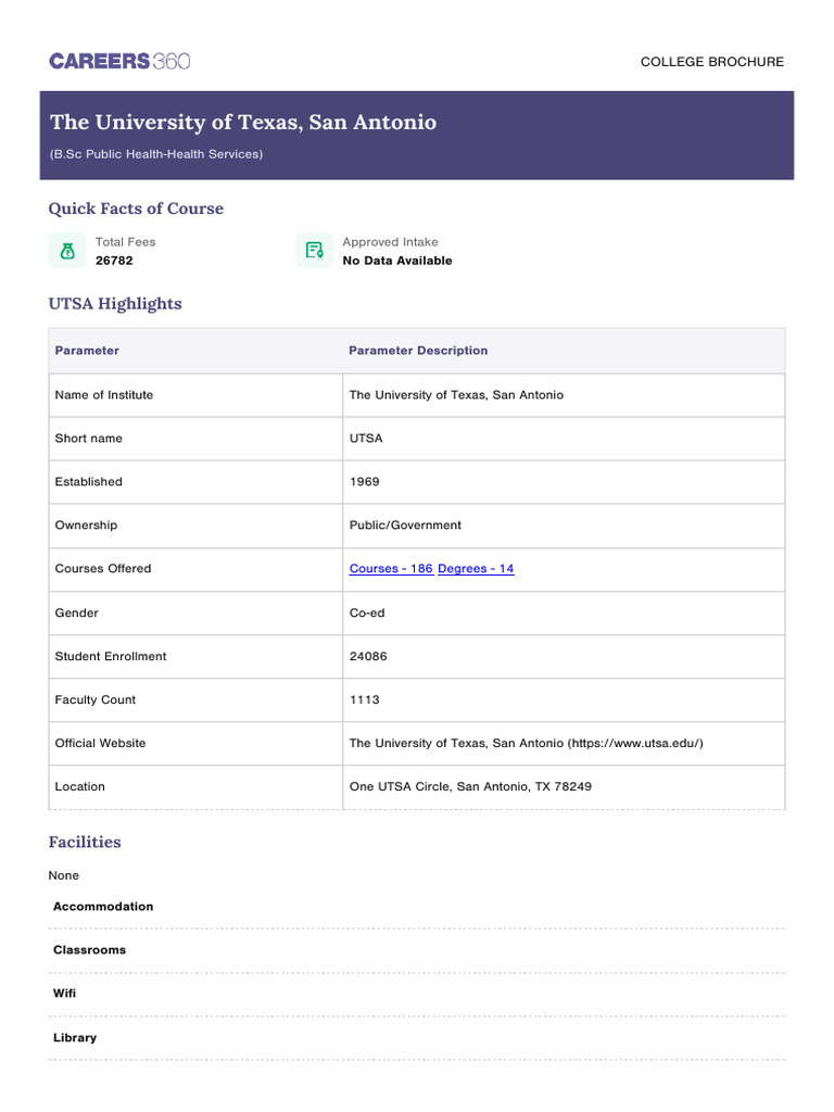 B.SC Public Health-Health Services-UTSA - Admission-Details ...