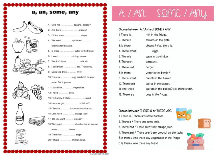 Practice A An Some Any | PDF