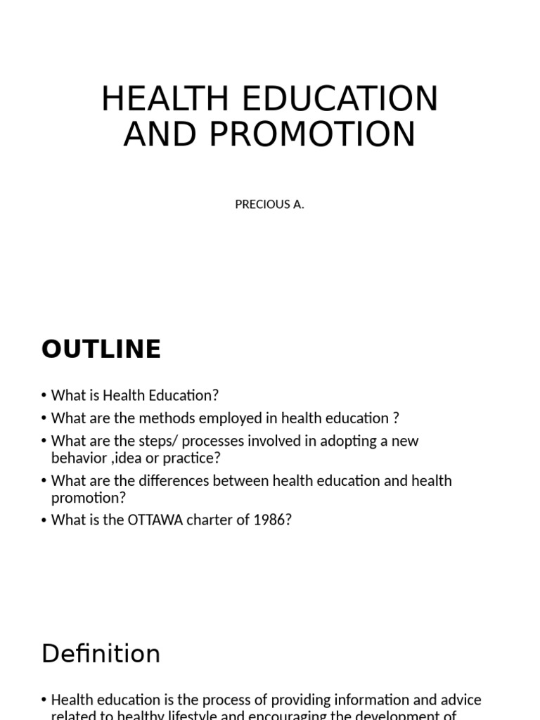 Health Education vs. Health Promotion | PDF | Health Promotion | Policy
