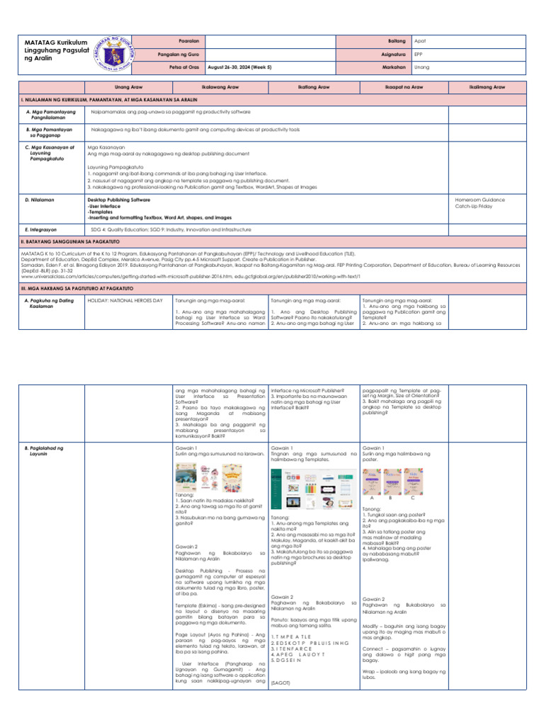 q1 w5 Epp Matatag Latest | PDF